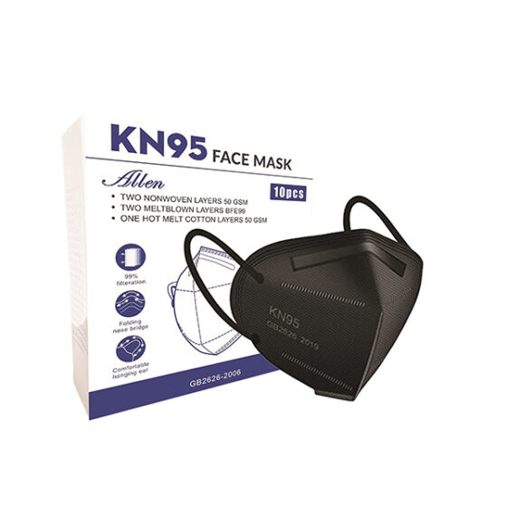 ALLEN Face Mask KN95 MASK - Black 10PCS - MediSafe Sanitizer